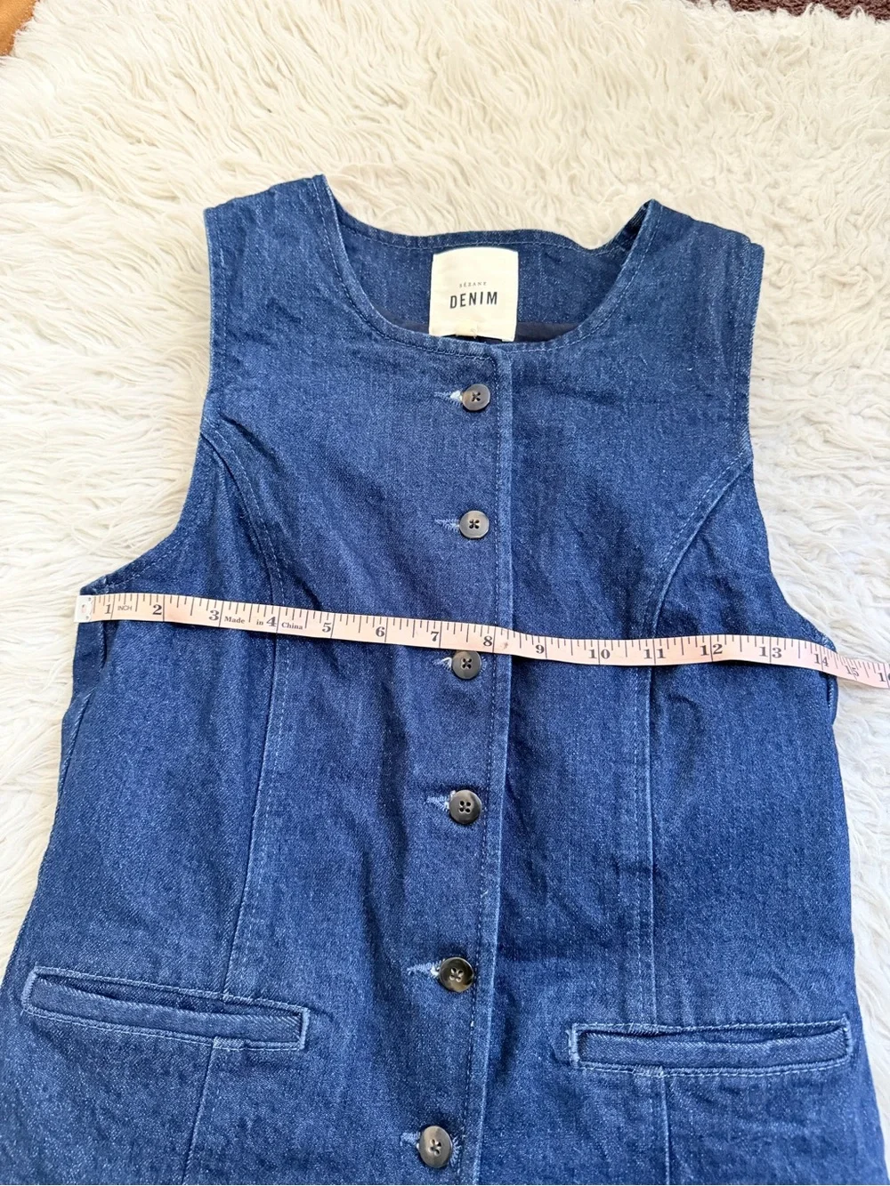 Sezane | Jackets & Coats | Sezane Redo Denim Vest Indigo Blue | Poshmark